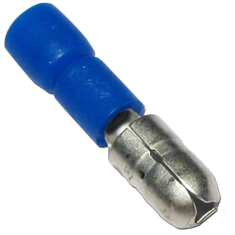Rundstecker für Kabel bis 2,5mm², Kabelschuhe blau, 10er Set
